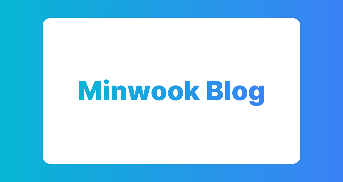 Minwook BLOG